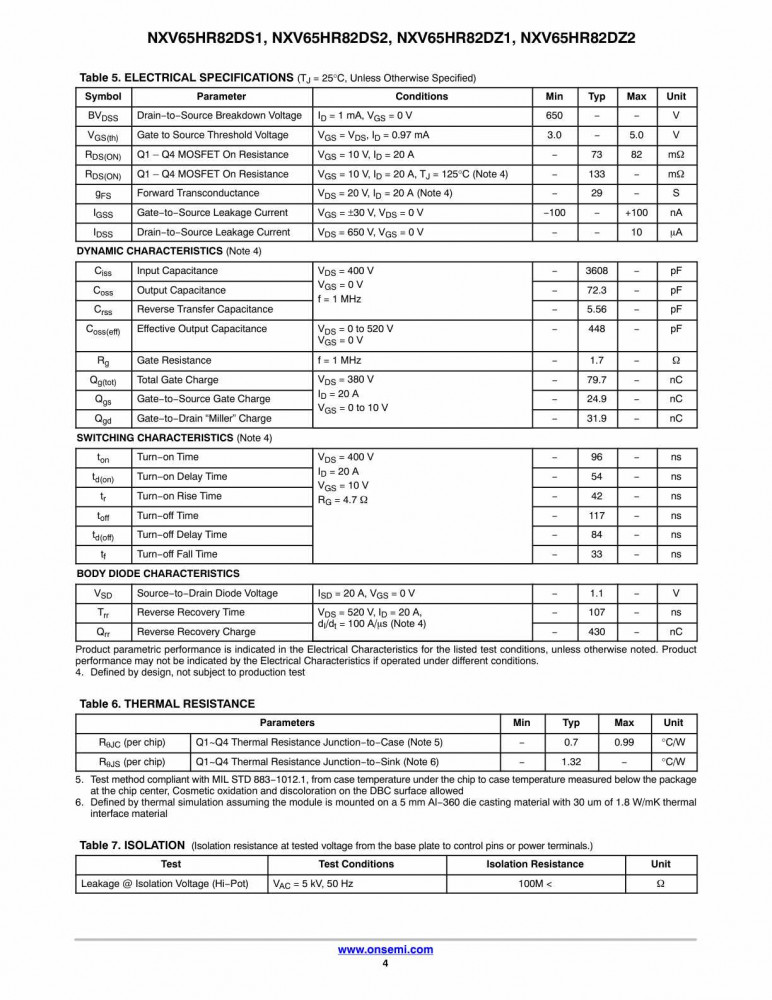 NXV65HR82D datasheet page 4