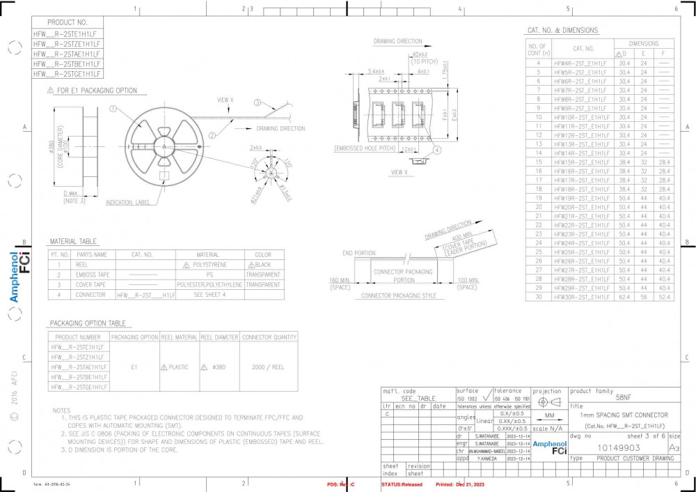 Amphenol HFW8R product drawing page 3