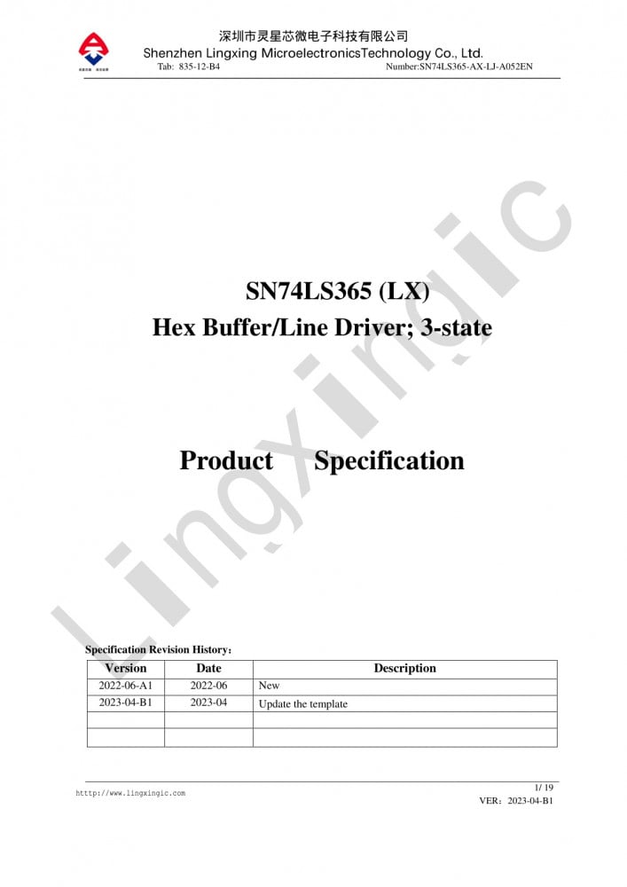 SN74LS365AN datasheet page 1