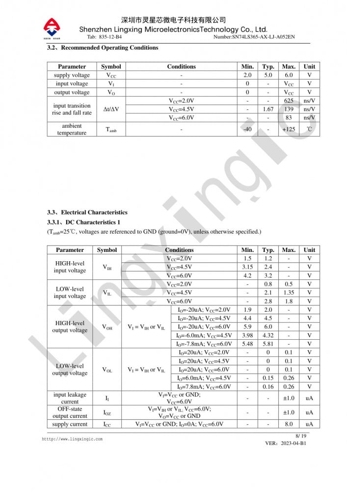 SN74LS365AN datasheet page 8