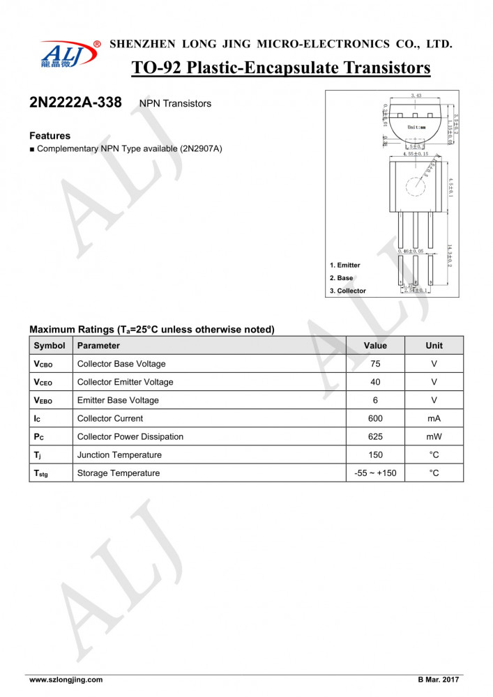 2N2222A-338 datasheet page 1