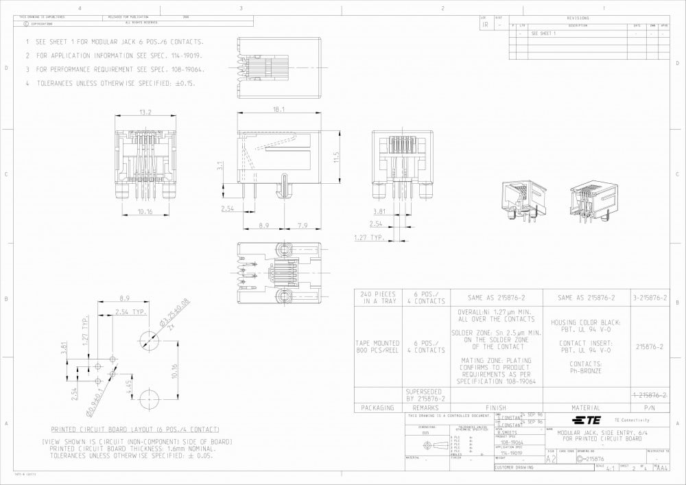 TE Connectivity 2-215876-3 drawing page 2