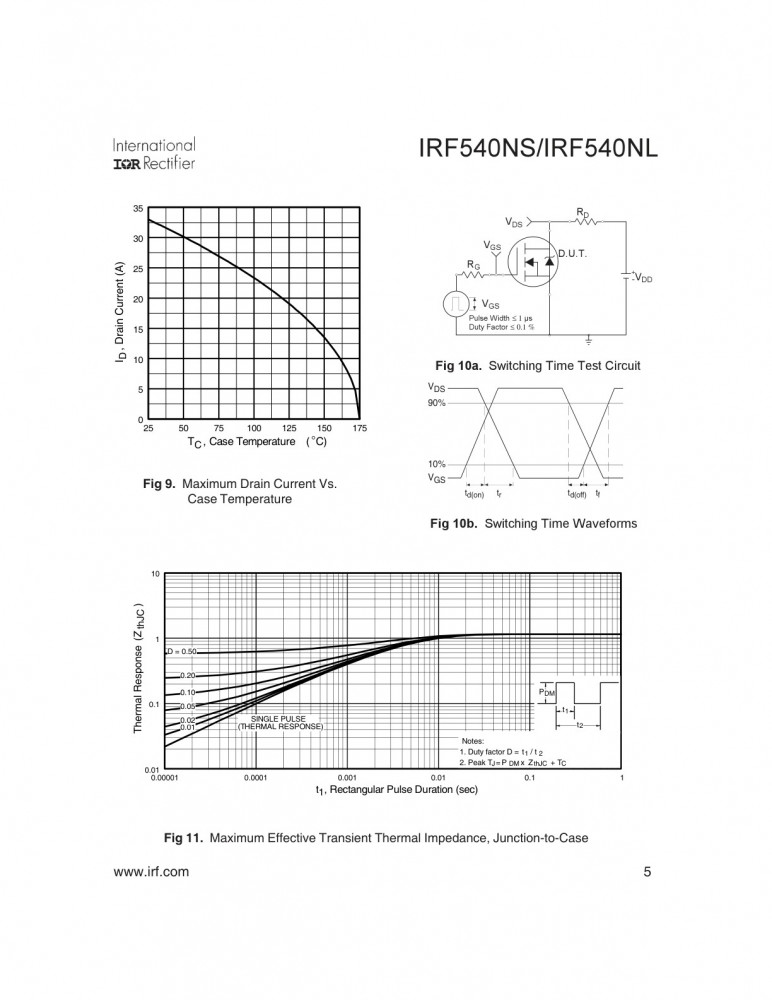 IRF540NSTRLPBF datasheet page 5