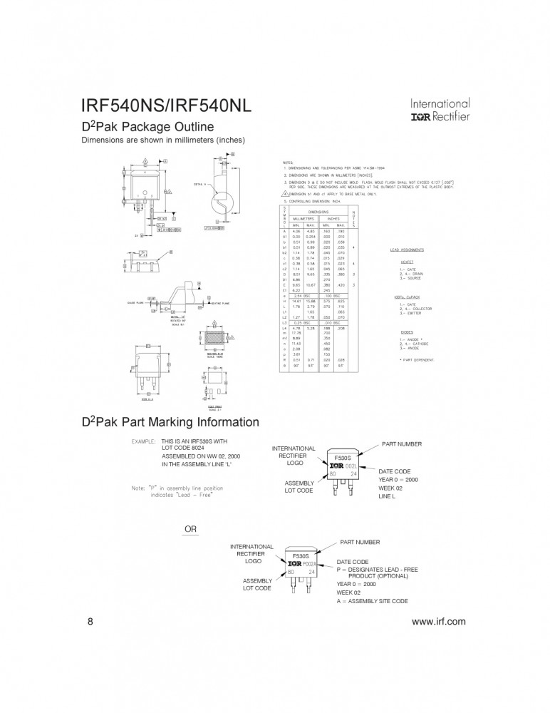 IRF540NSTRLPBF datasheet page 8