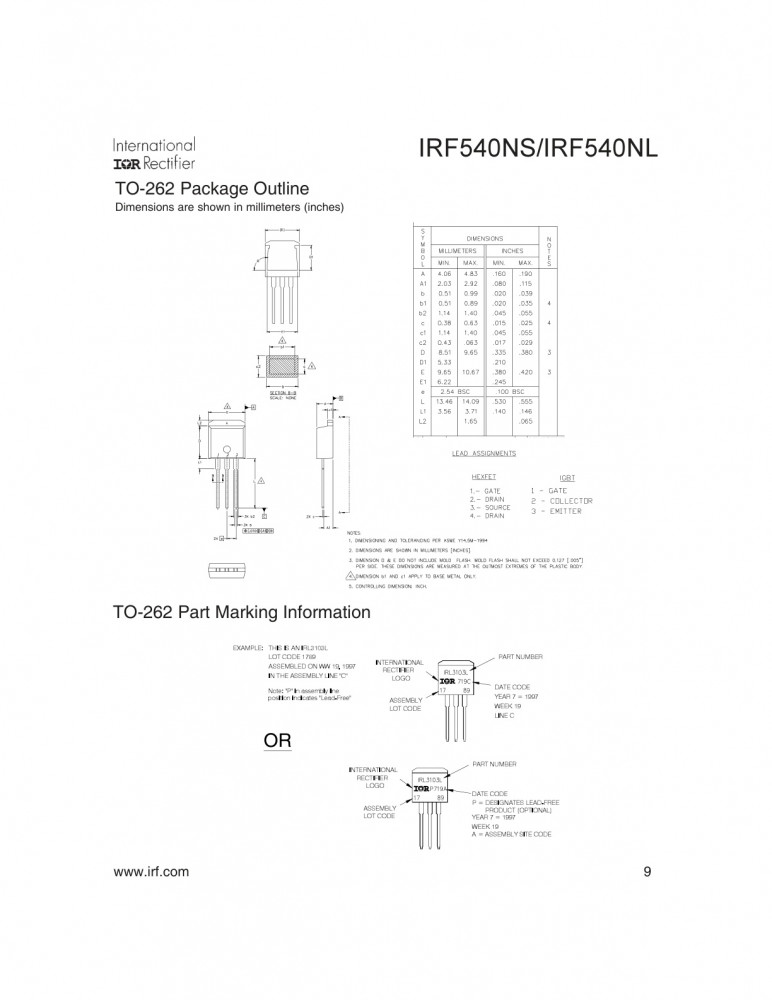 IRF540NSTRLPBF datasheet page 9