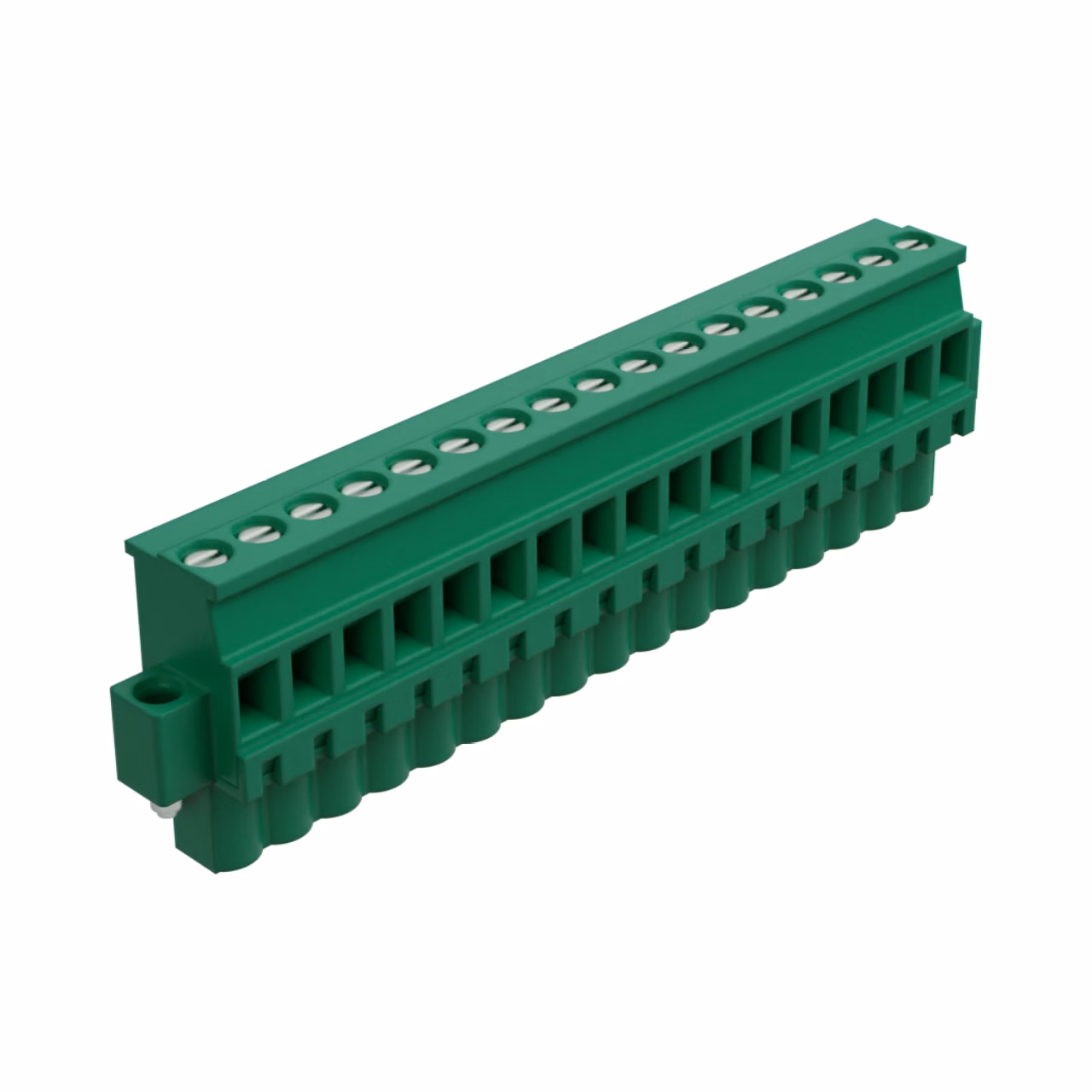 5.00mm Pitch Eurostyle Vertical Plug, with Retention Screws, Rear Wire Entry, Green Housing, 17 Circuits for sale