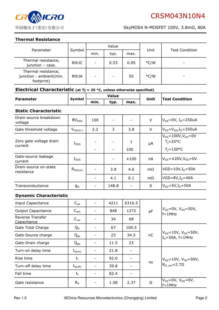 CRSM043N10N4 datasheet page 2