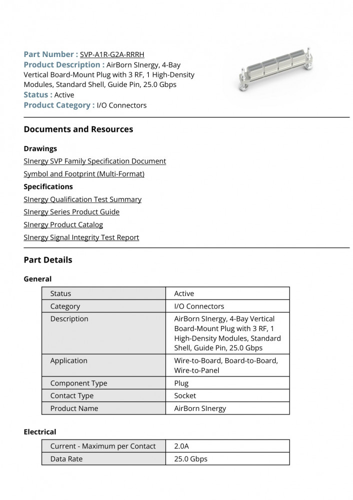 SVP-A1R-G2A-RRRH technical document preview, page 1