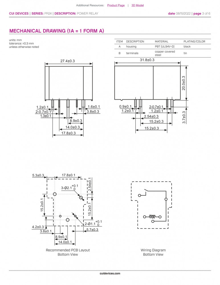 PR24 series datasheet page 3