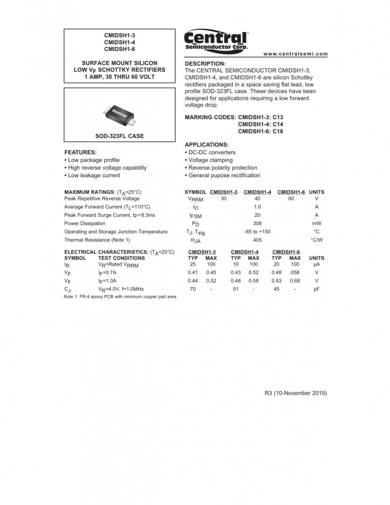 CMIDSH1-3 datasheet page 1
