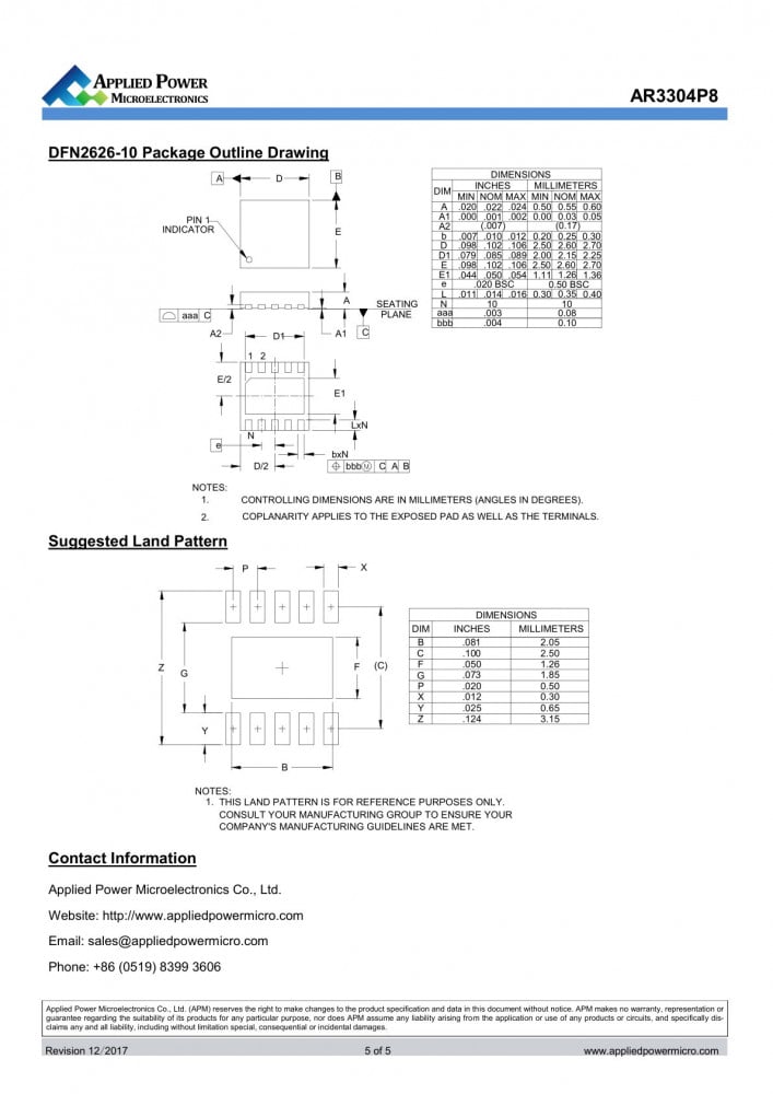 AR3304P8 datasheet page 5