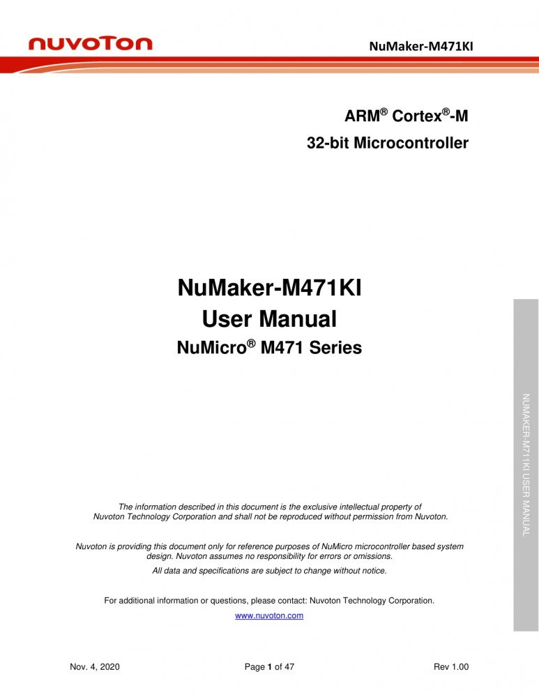 NuMaker-M471KI manual page 1