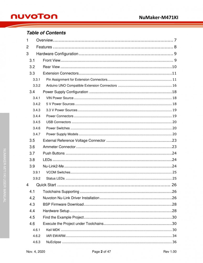 NuMaker-M471KI manual page 2