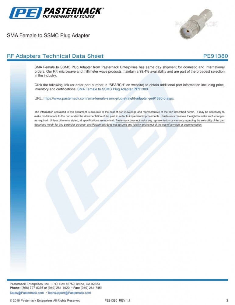 PE91380 technical document page 3