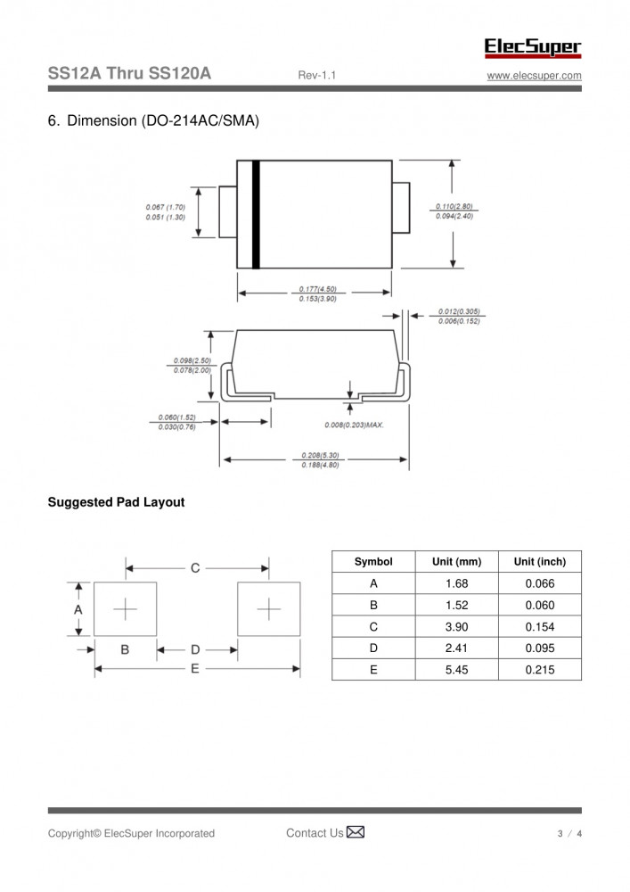 SS110A datasheet page 3