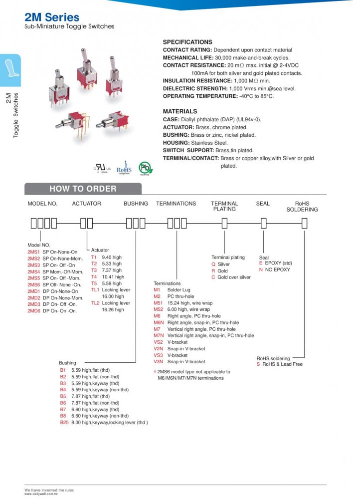 Dailywell 2MD series datasheet page 1