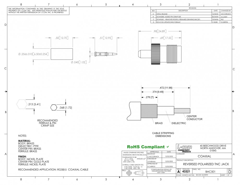 L-com BAC501 technical document preview