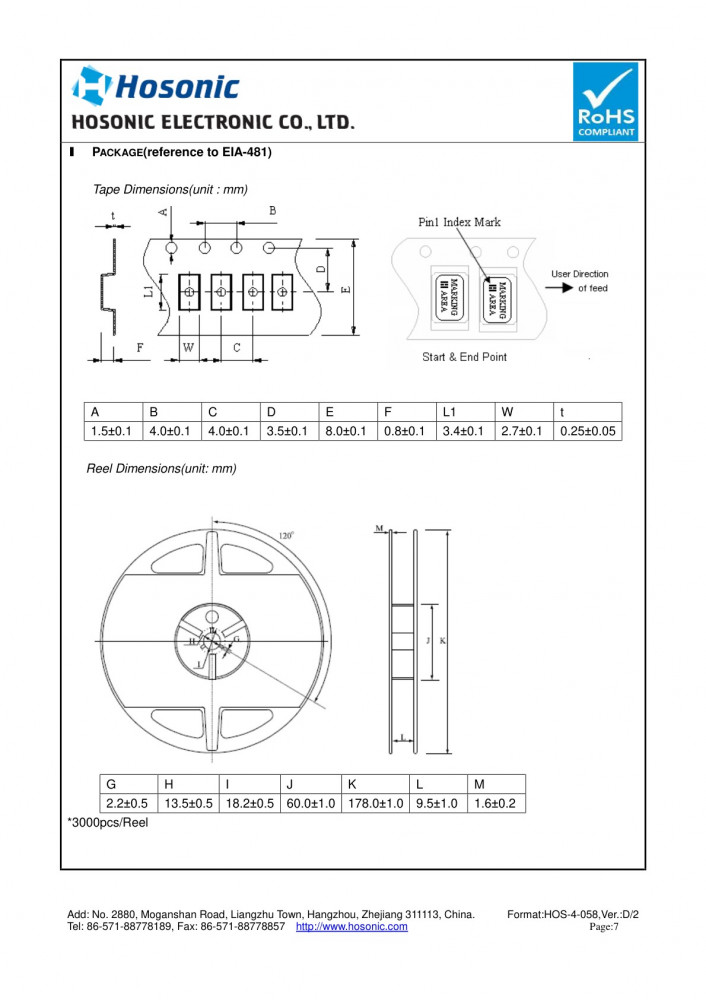 HOSONIC E3SB10E000008E specification page 7