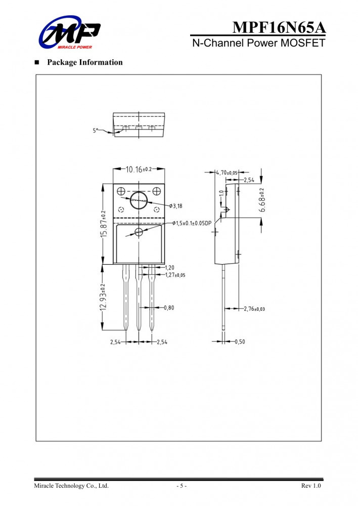 MPF16N65A datasheet page 5