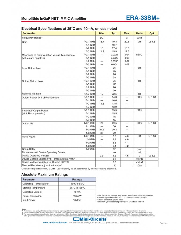 ERA-33SM+ datasheet page 2