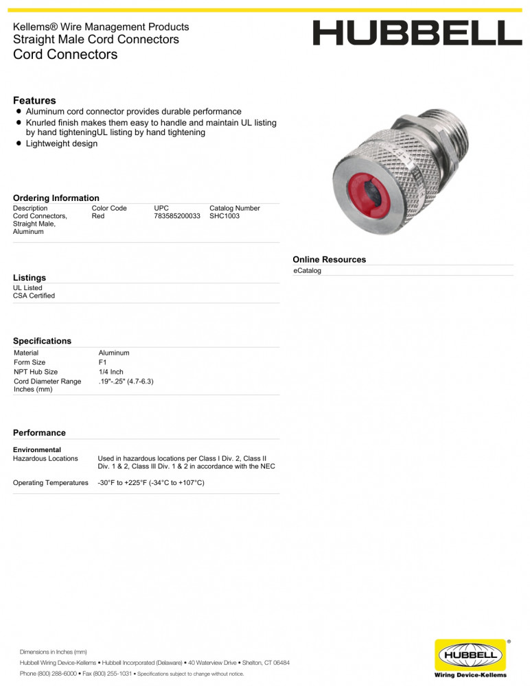 SHC1003 product documentation image