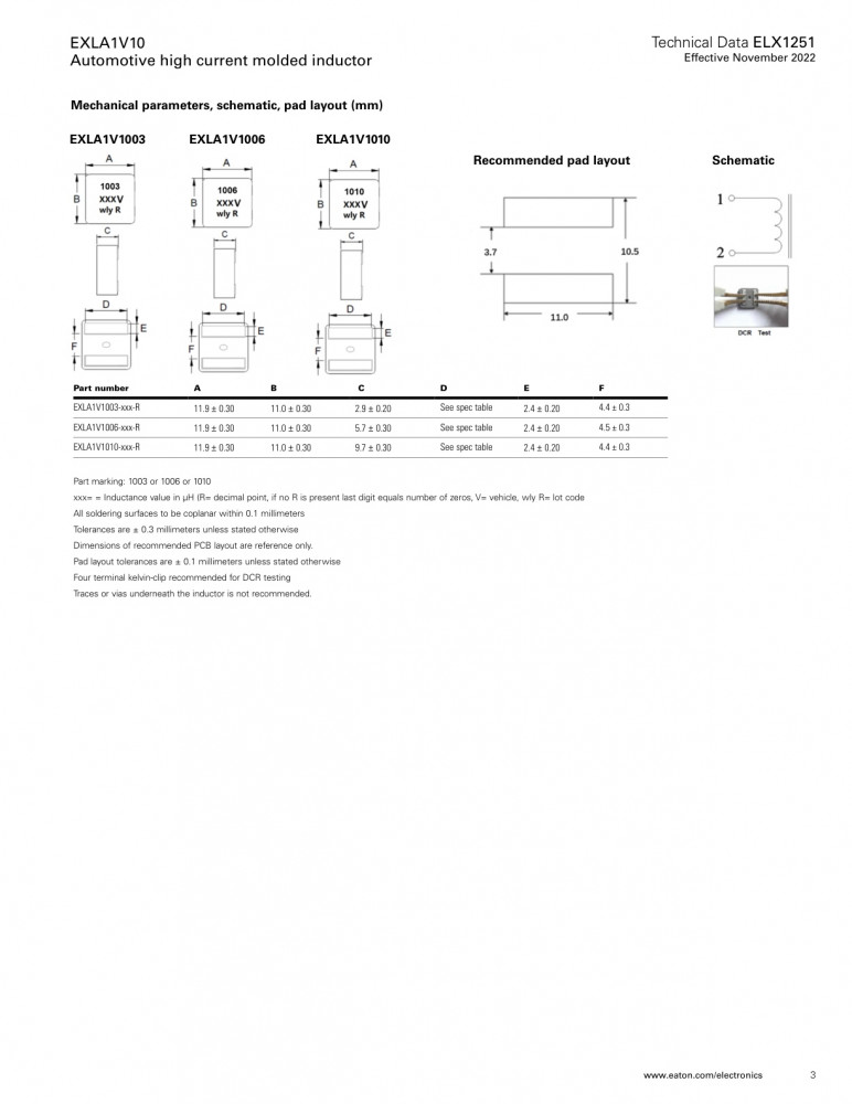 EATON EXLA1V10 datasheet page 3