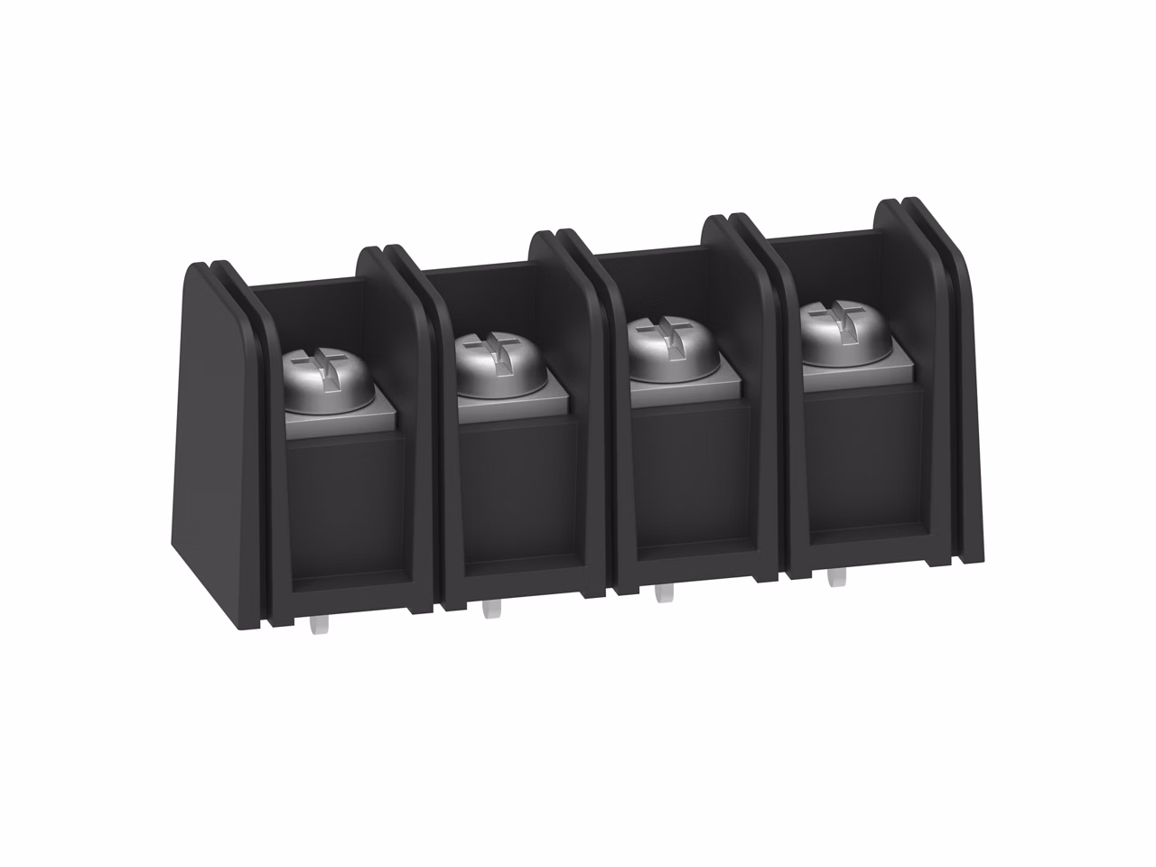 11.13mm Pitch, Single Row, Tri-Barrier Terminal Strip, without Mounting Ends, Black, 10 Circuits