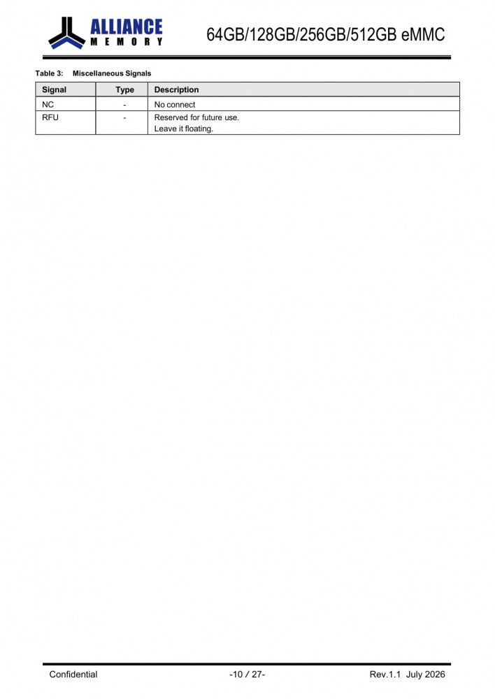 ASFC64G31T5-51BIN datasheet page 10