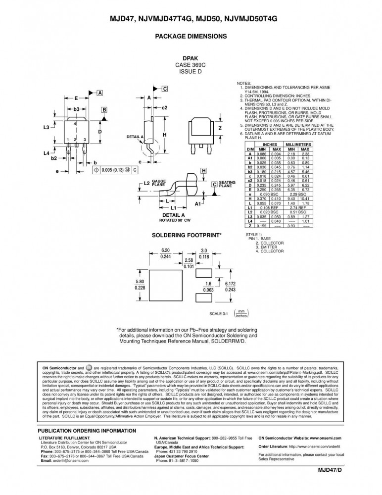 MJD47T4G datasheet page 6