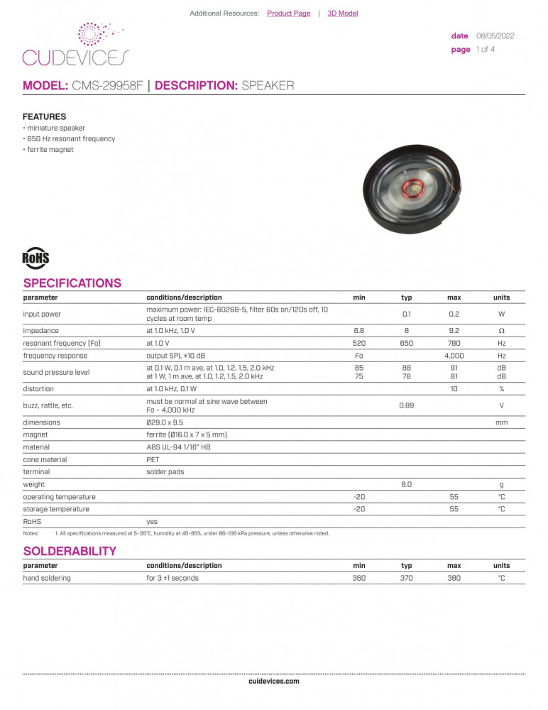 CMS-29958F technical document page 1