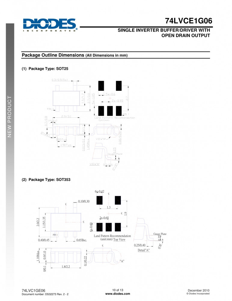 74LVCE1G06SE-7 datasheet page 10