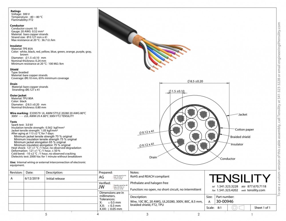 Tensility International 30-00946 product drawing