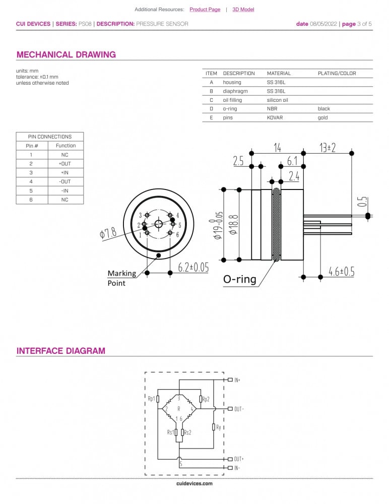 PS08-G400KP-6P datasheet page 3