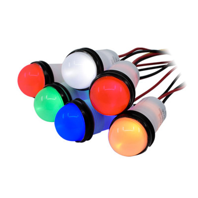 LED Panel Mount Indicator Red .688″ Semi Dome Flex Voltage Wire Leads IP67 for sale