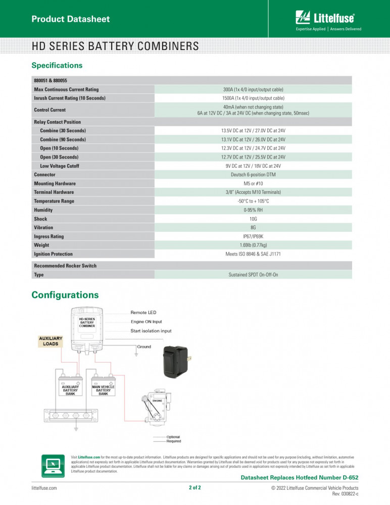 Littelfuse 880055 HD Battery Combiner datasheet page 2