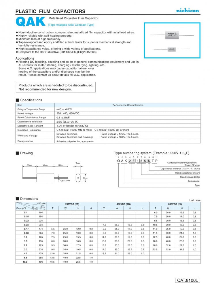 Nichicon QXK technical document page 7
