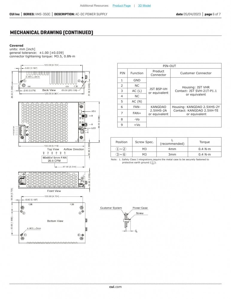 CUI VMS-350C datasheet page 6