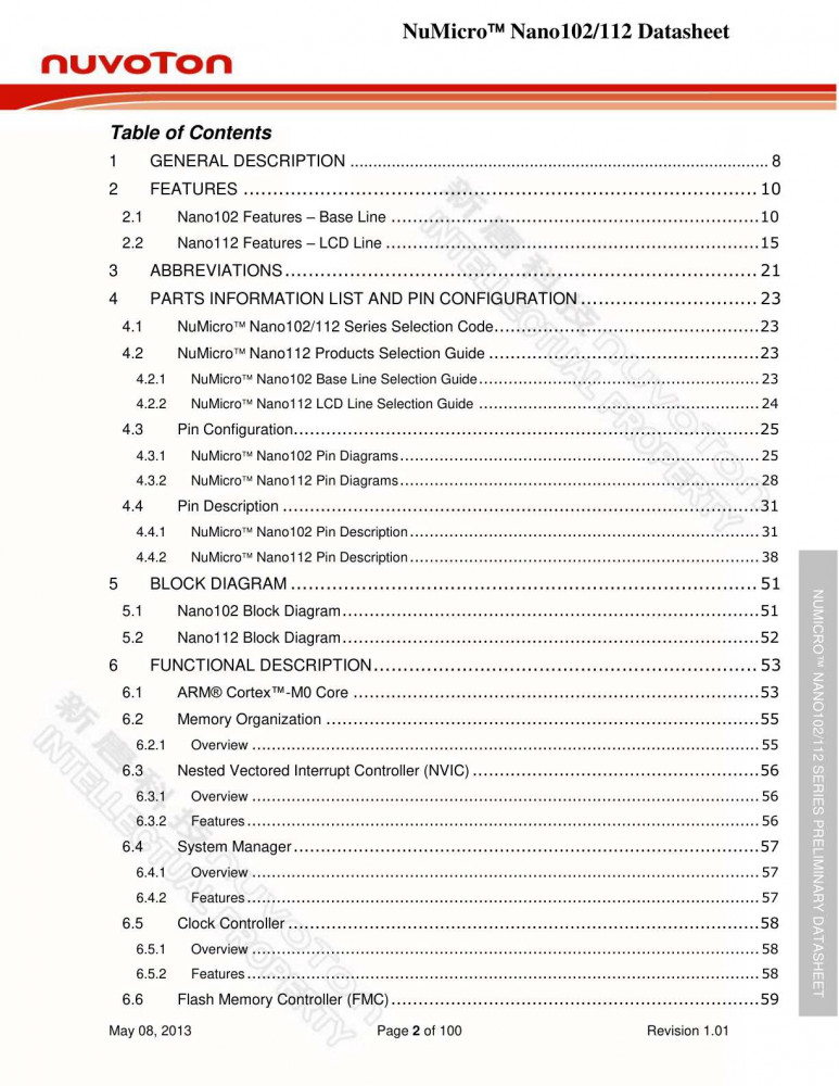 NANO102ZB1AN datasheet page 2