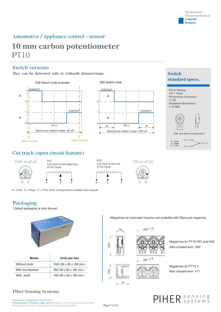 PT10 datasheet page 9