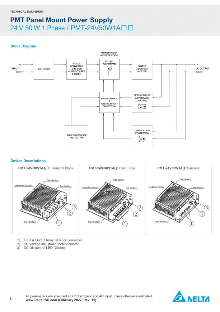 DELTA PML-24V50W1AH datasheet page 5