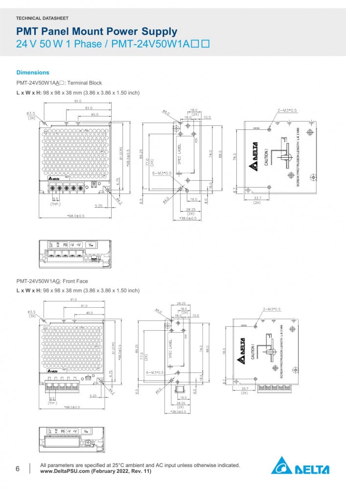 DELTA PML-24V50W1AH datasheet page 6