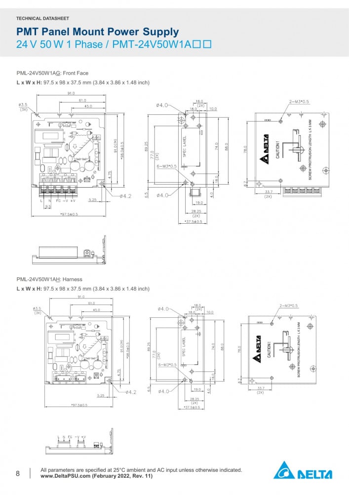 DELTA PML-24V50W1AH datasheet page 8
