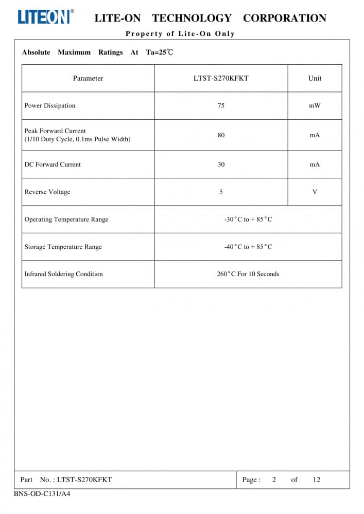 LTST-S270KFKT datasheet page 3