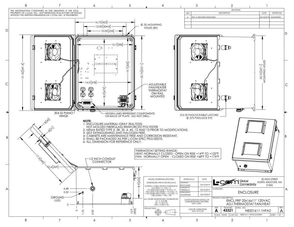 L-com NB201611-1HFA2 technical document page