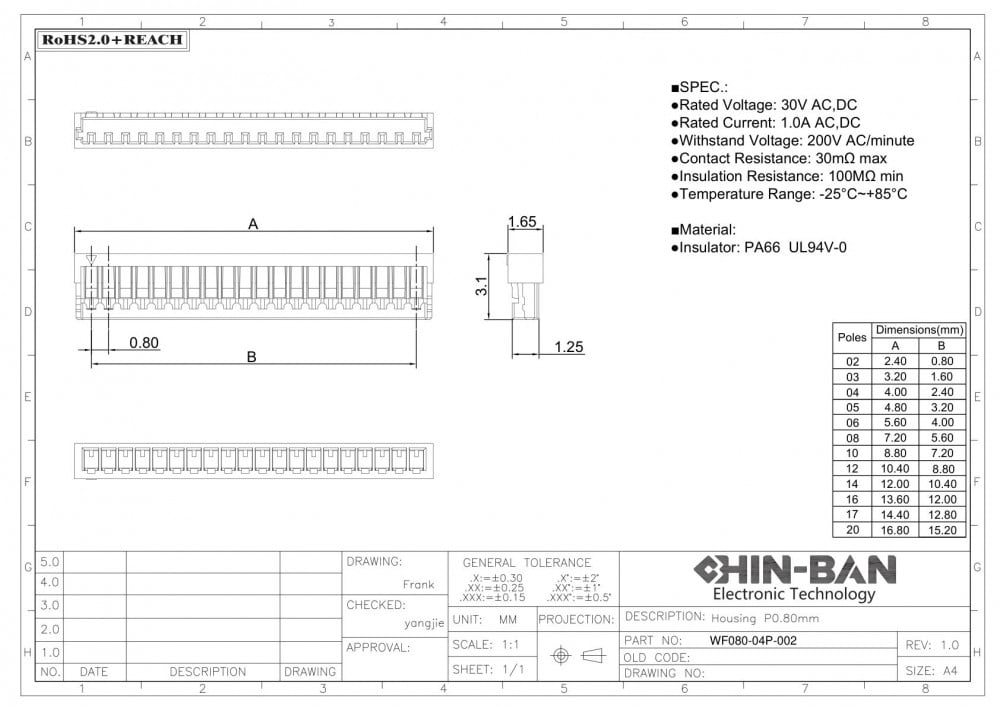 WF080-04P-002 technical document page