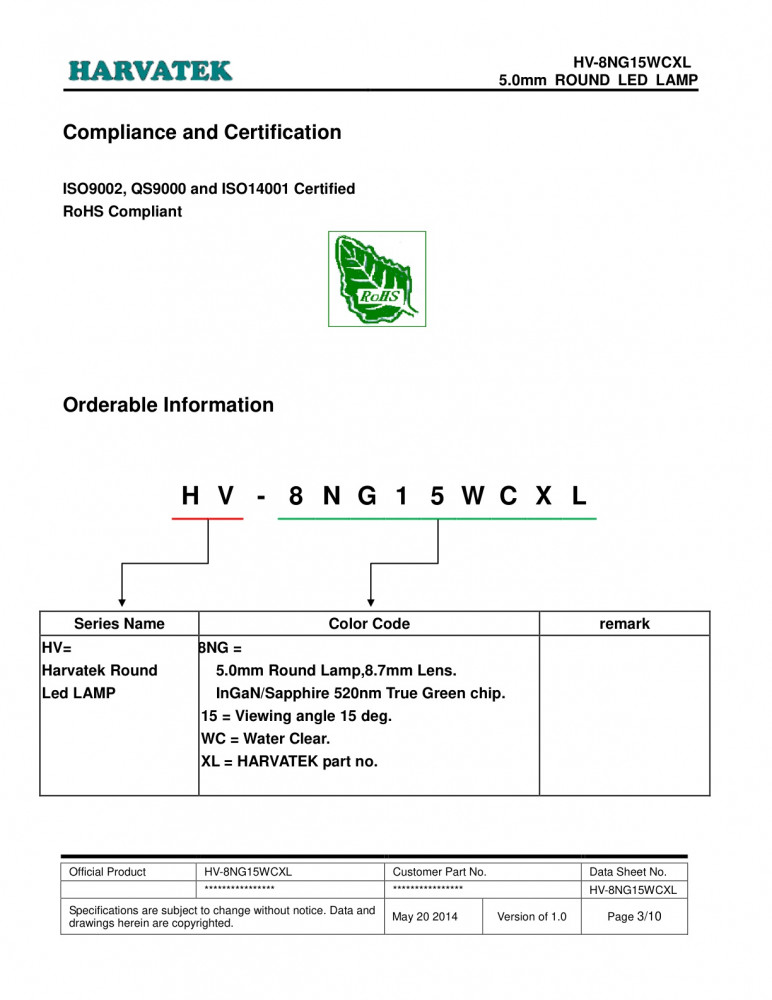 HV-8NG15WCXL datasheet page 3