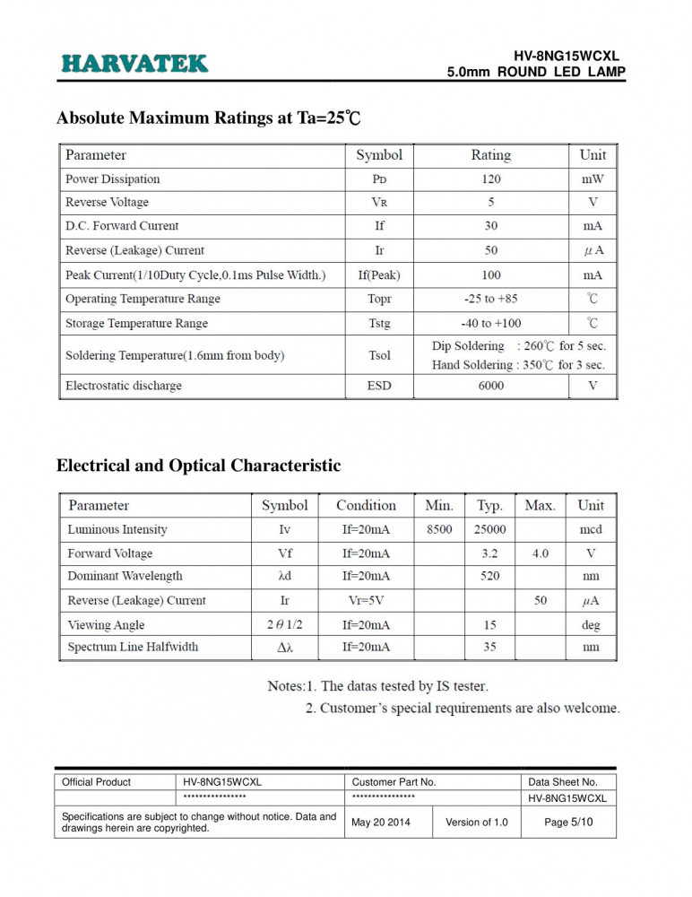 HV-8NG15WCXL datasheet page 5