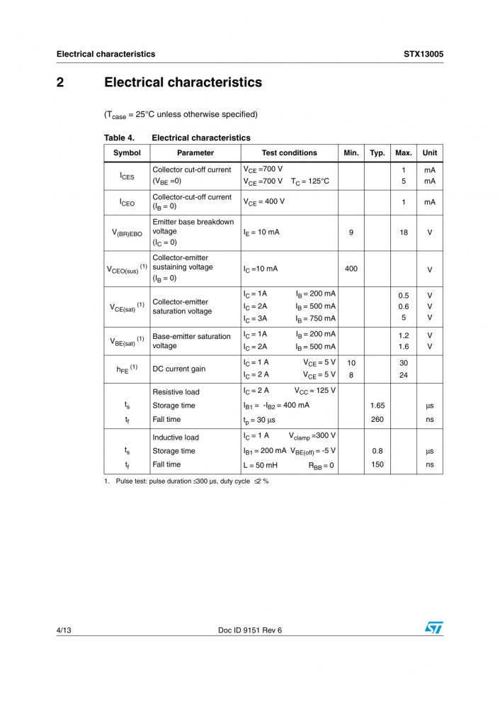 STX13005-APH datasheet page 4