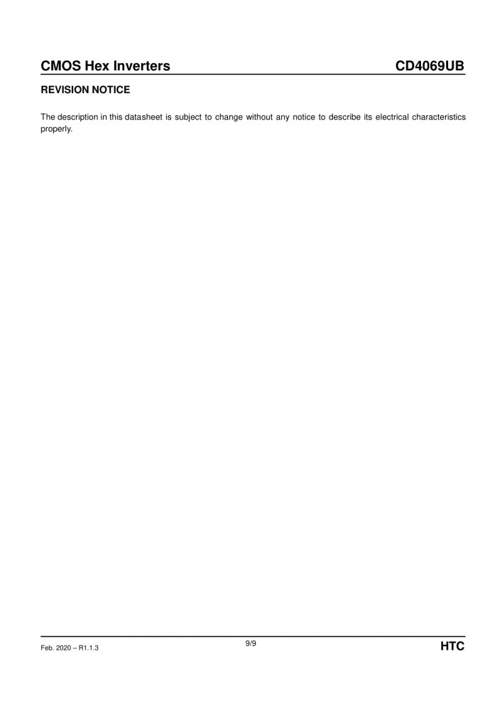 CD4069UBN datasheet page 9