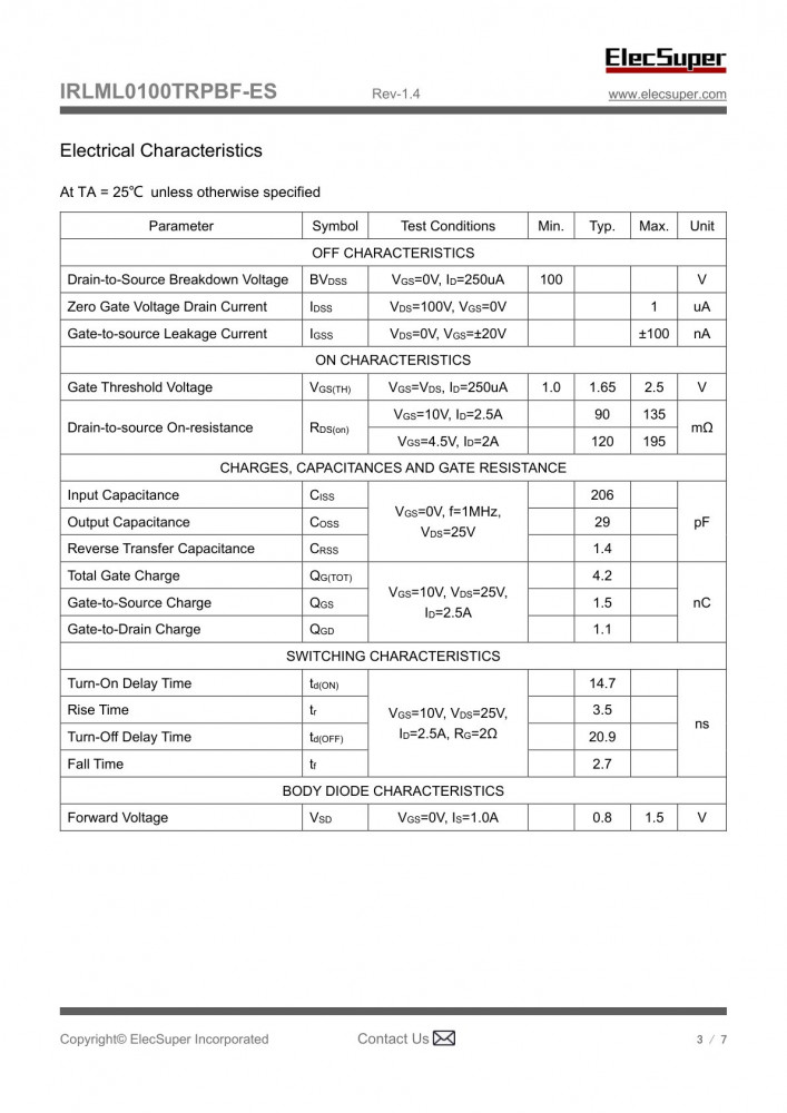 IRLML0100TRPBF-ES datasheet page 3